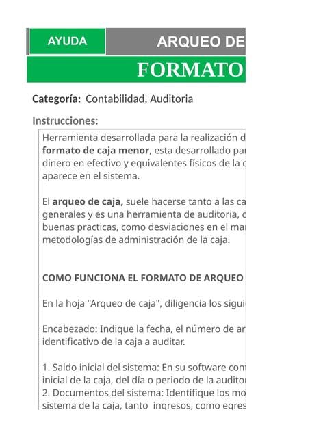 ARQUEO DE CAJA | Leidy | uDocz