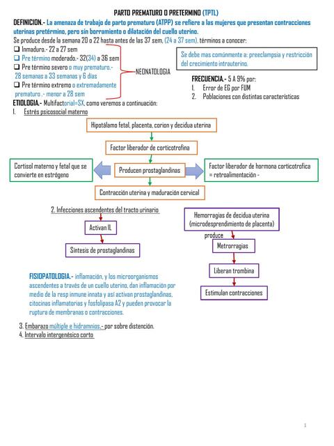 resumen de parto pretermino | Step | uDocz