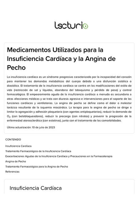 Cardiología lecturio Medicamentos en cardiología | Briggitte Yamilé Suarez Esteban | uDocz