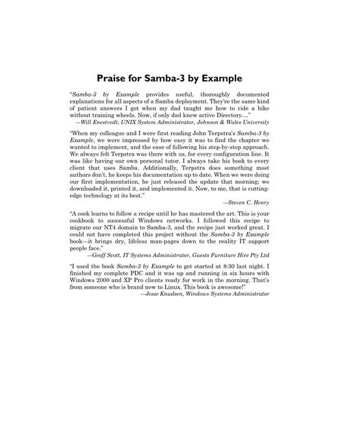 praise for samba 3 | DANIEL | uDocz