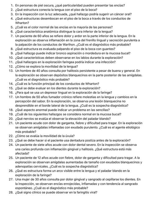 Exploración de boca y faringe | KARLA MARIA ORELLANA AVALOS | uDocz