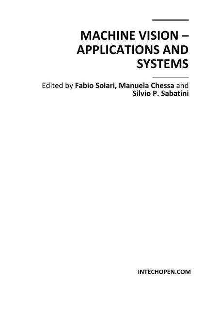 Machine Vision Applications And Systems Daniel Udocz