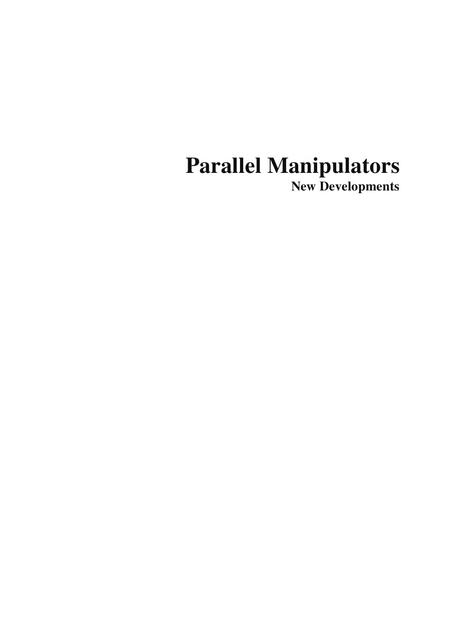 Parallel manipulators new developments | DANIEL | uDocz