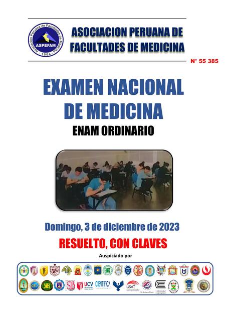 EXAMEN NACIONAL DE MEDICINA ENAM ORDINARIO COMPLET | Sofía Ramos | uDocz