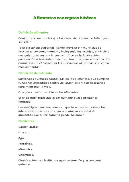 Alimentos conceptos basicos | Fernanda | uDocz
