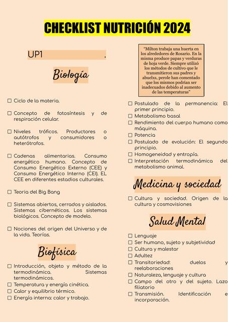 CHECKLIST NUTRICIÓN 2024 | Lautaro | uDocz