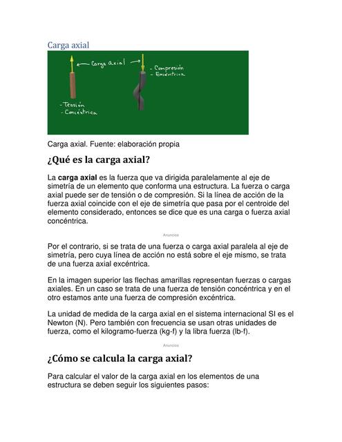 Carga axial | Josè Cortés Torres | uDocz