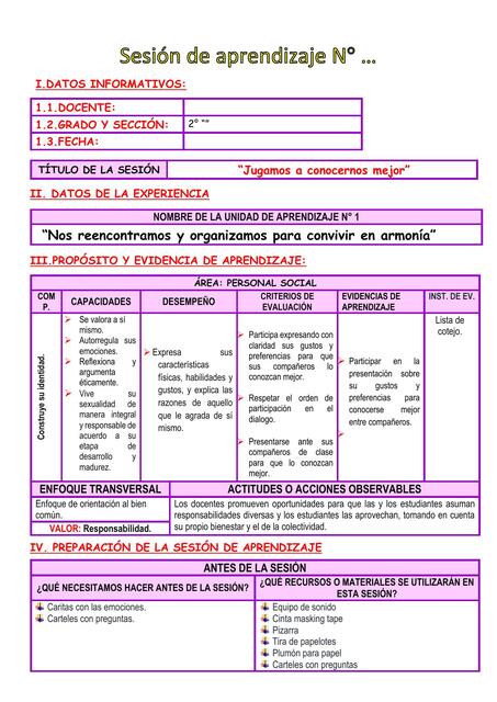 Sesión Personal Jugamos A Conocernos Mejor Janet Paloma Udocz