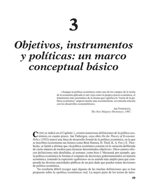 Objetivos, instrumentos y políticas: un marco conceptual básico | Dayana | uDocz