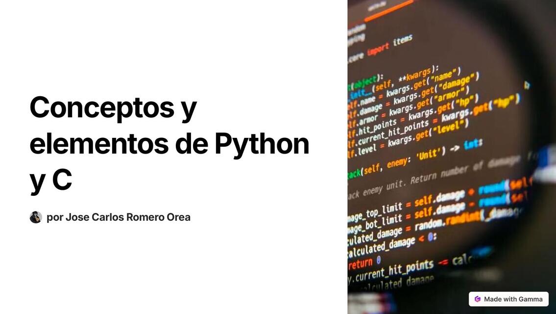 Conceptos y elementos de Python y C | Joonie - Chan Joon Kim | uDocz