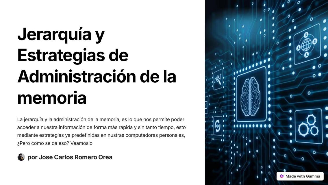 Jerarquía y estrategias de administración de la memoria | Joonie - Chan Joon Kim | uDocz