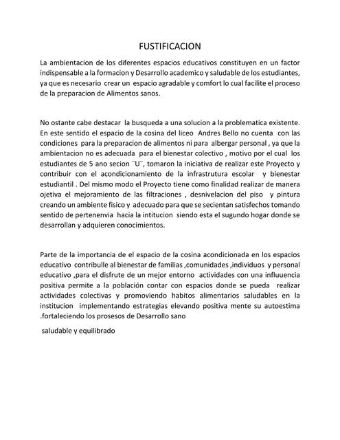FUSTIFICACION de la cosina | roberto | uDocz