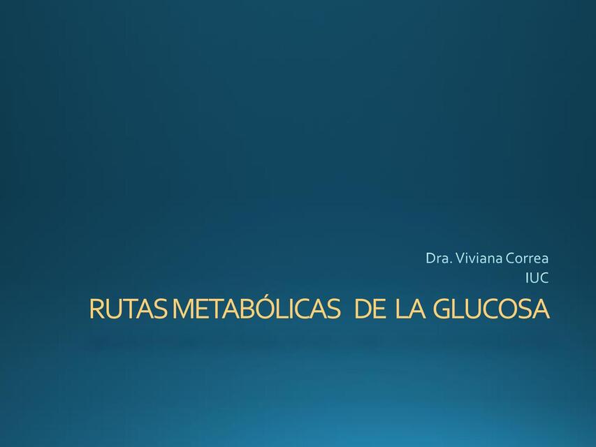 RUTAS METABOLICAS DE LA GLUCOSA | PIA VIGLIONE | uDocz