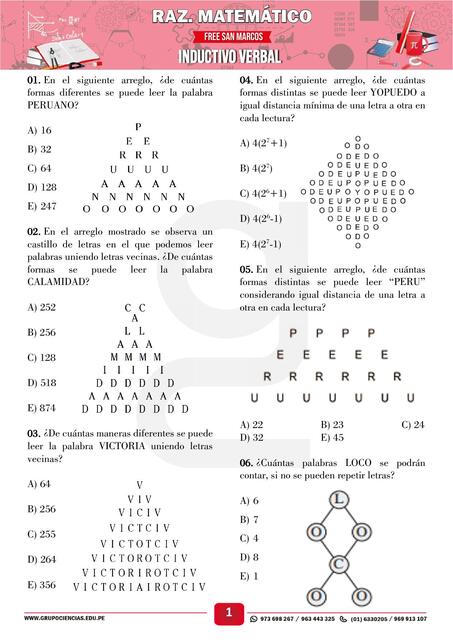 INDUCTIVO VERBAL RAZ MATEMATICO | Yesenia Calcina | uDocz
