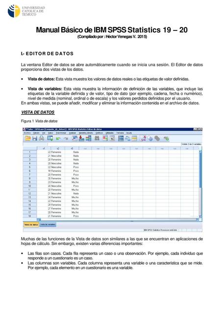Manual básico de IBM SPSS Statistics 19 20 Parte 1 | Angela | uDocz