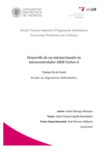 Desarrollo de un sistema basado en microcontrolador ARM Cortex A ...