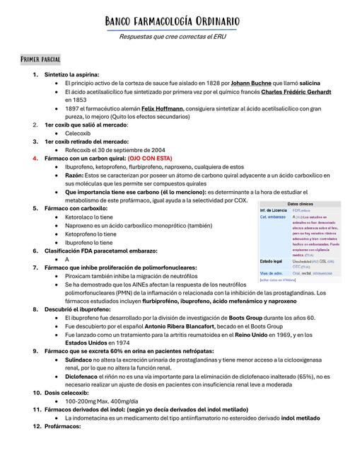 Banco farmacología Ordinario | zzAD | uDocz