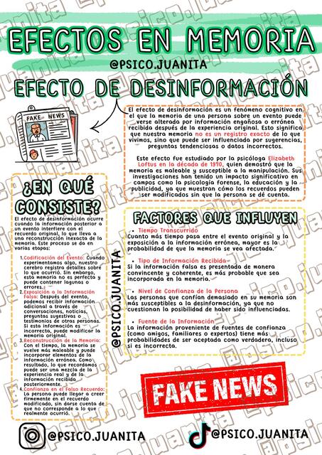 Efectos de Memoria | Psico.Juanita | uDocz