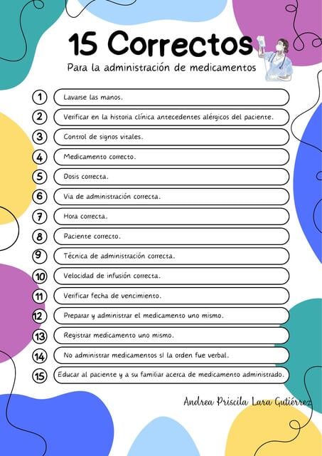 15 Correctos de la administración de medicamentos | Andrea Priscila ...