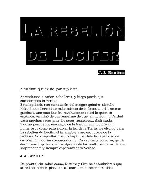 J J Benitez La Rebelión de Lucifer | sergio ariel | uDocz