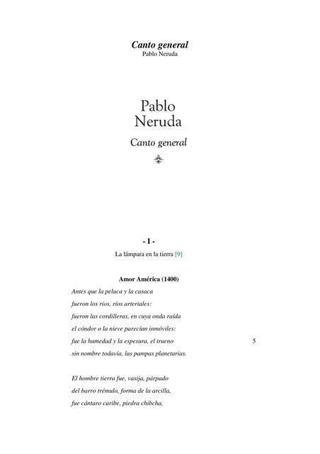 Pablo Neruda Canto General | sergio ariel | uDocz