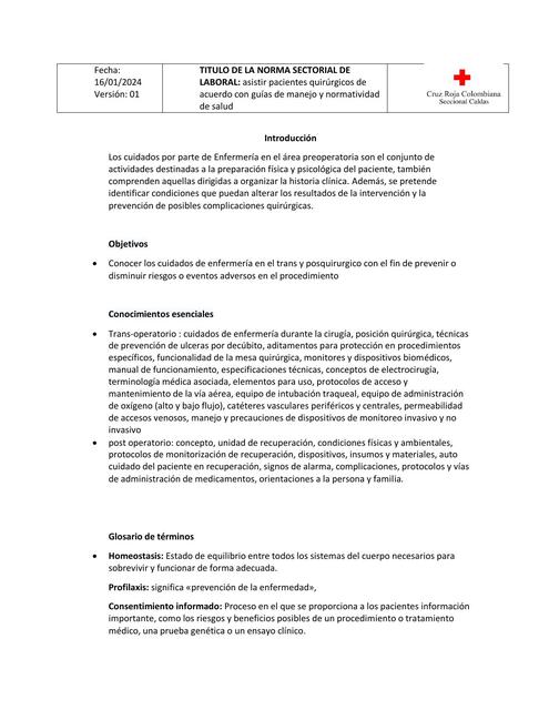 Guia 5 trans y pos quirurgico | Carolina | uDocz