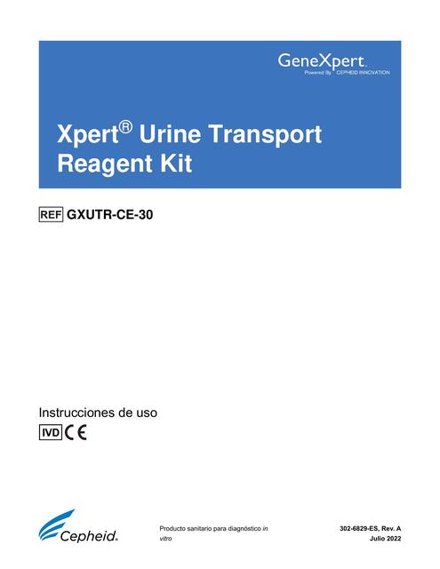 Xpert Urine Transport Reagent Kit 302 ES Rev A ESP | Rocio | uDocz