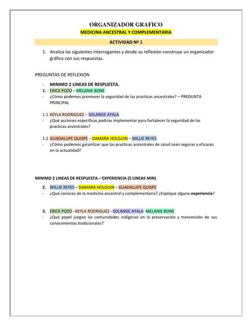 ACTIVIDAD 1 MEDICINA ANCESTRAL | Willie | uDocz