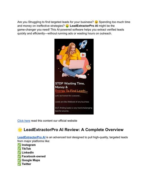 Lead Extractor Pro AI Review: Exclusive Bonuses Ups | Group Team | uDocz