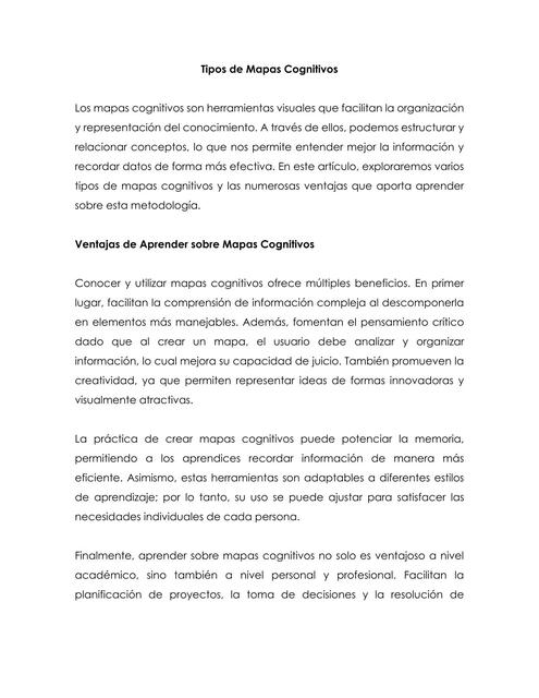Tipos de mapas cognitivos | uDocz