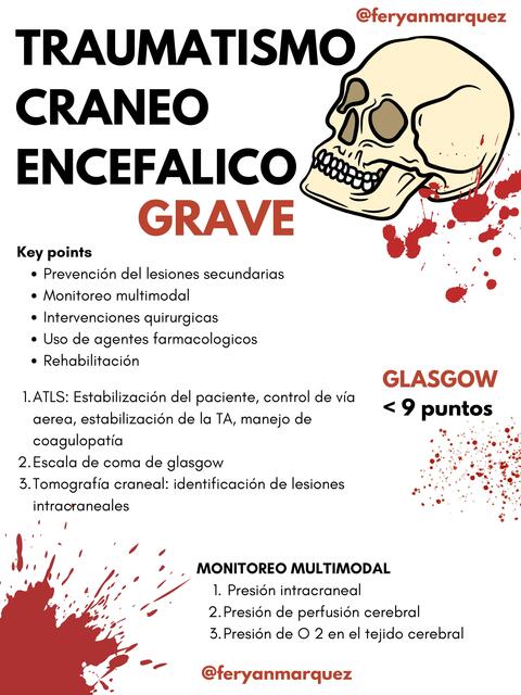 TRAUMATISMO CRANEOENCEFALICO GRAVE | Fer Yan Márquez | uDocz