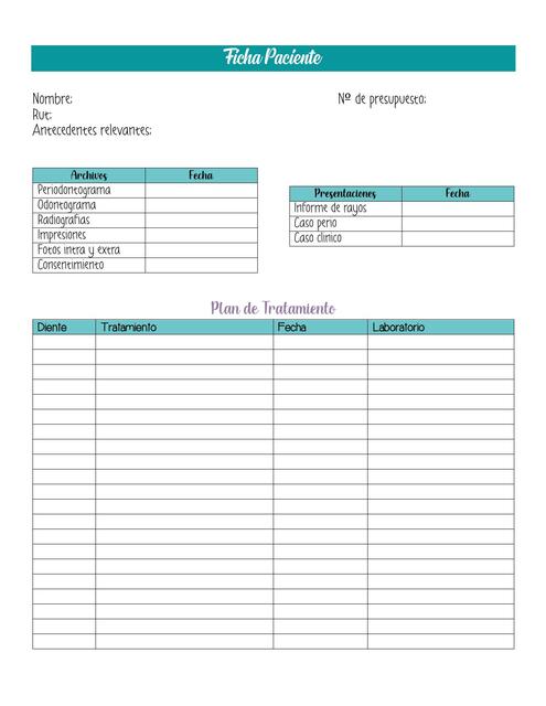 Ficha Paciente adulto | Cami Nicole | uDocz