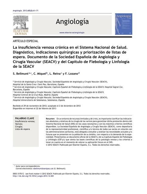 INSIFICIENCIA VENOSA | Laura Calle | uDocz