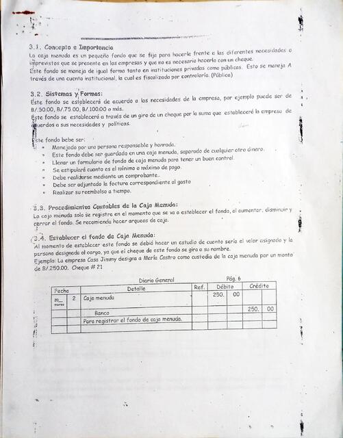 Contabilidad: Caja Menuda y Diario General | Annette Journal | uDocz