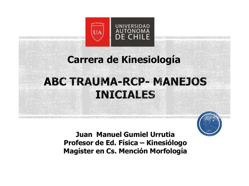 Clase 4 ABCD Trauma RCP Manejo inicial | Clau | uDocz