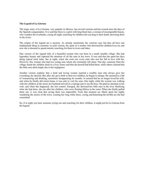 La leyenda de la llorona docx 2 | ADRIANA LUCERO | uDocz