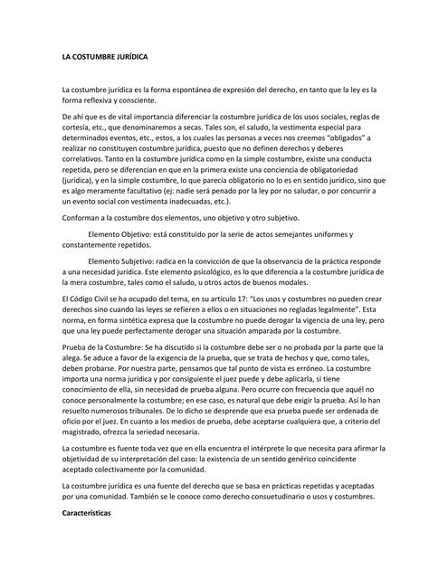 LA COSTUMBRE JURÍDICA | Ana Gisela Mercado | uDocz