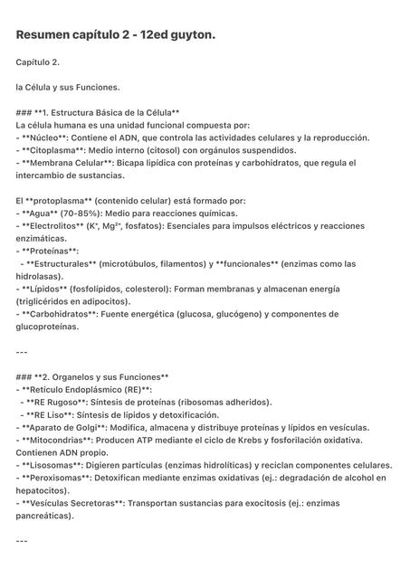 Resumen capítulo 2 12ed guyton | Manuel | uDocz