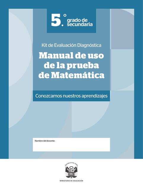 manual de uso prueba diagnostica matematica 5 secu | Kasumi chuquija ...