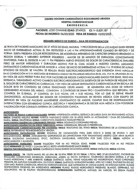 Caso Clínico José Chahine | Oswaldo Patiño | uDocz