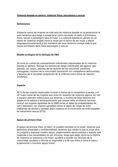 Resumen Violencia basada en género | Step | uDocz