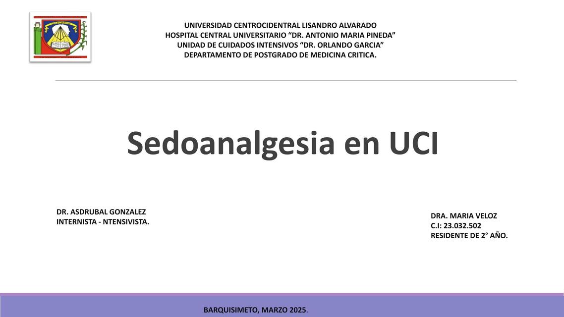 Sedacion en UCI | mariaa | uDocz