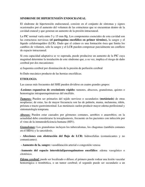 SINDROME DE HIPERTENSIÓN ENDOCRANEAL | Daxmary | uDocz