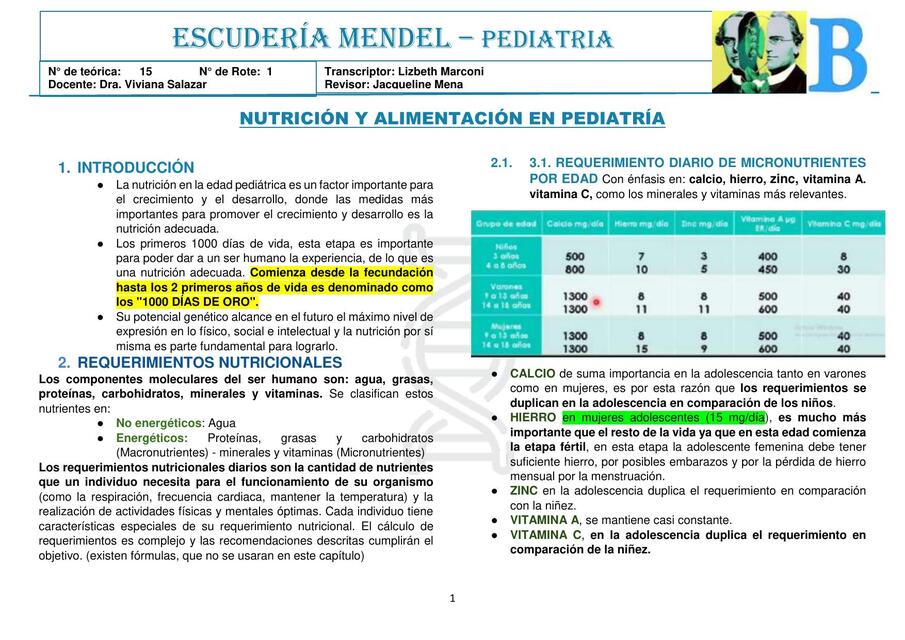 NUTRICIÓN EN PEDIATRÍA | Lily | uDocz