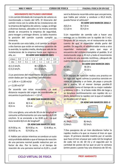 MRU Y MRUV | Juan | uDocz