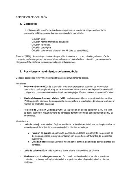 PRINCIPIOS DE OCLUSIÓN | Rosleydi Rldriguez Breton | uDocz