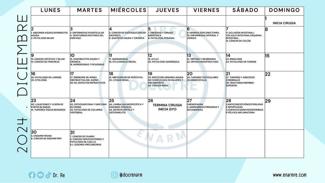 Calendario Enarm Diciembre pdf | Marza | uDocz