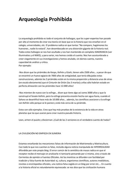 Arqueología Prohibida Michael Cremo y Richard Thom | Fercho54 | uDocz