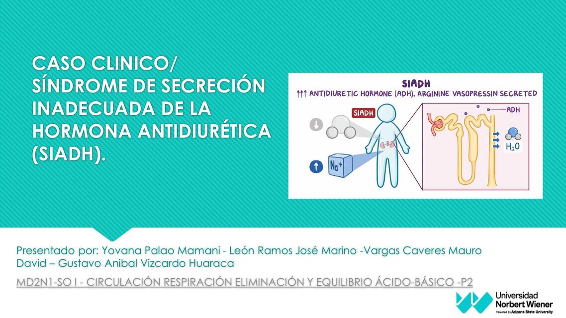 Síndrome de secreción inadecuada de la hormona antidiurética | Yovy | uDocz