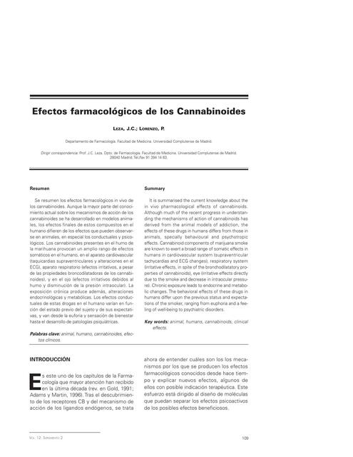 Efectos farmacológicos de los Cannabinoides | Celeste Codutti | uDocz